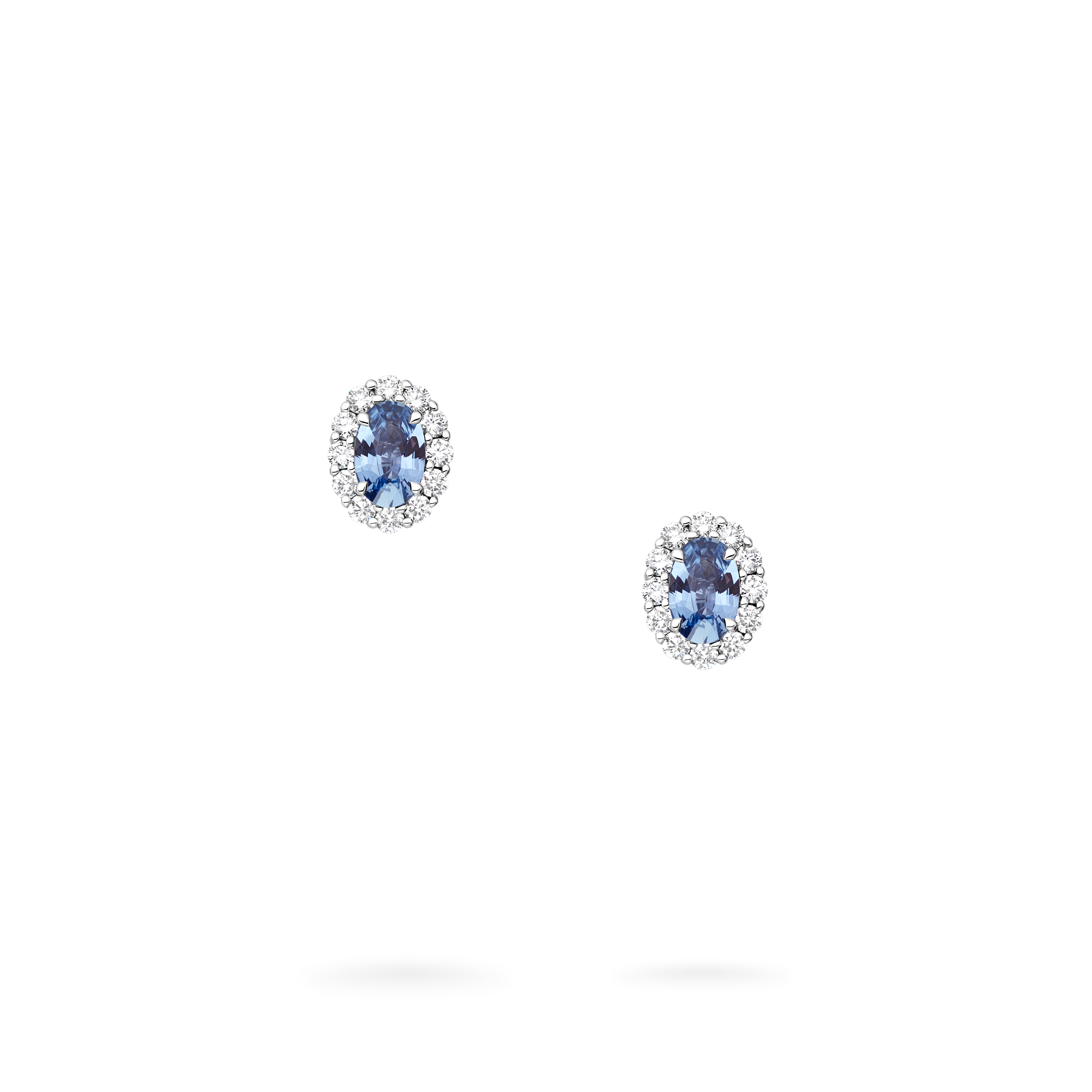 1735 Mini Icons Pale Sapphire Stud Earrings | In Platinum with Diamond