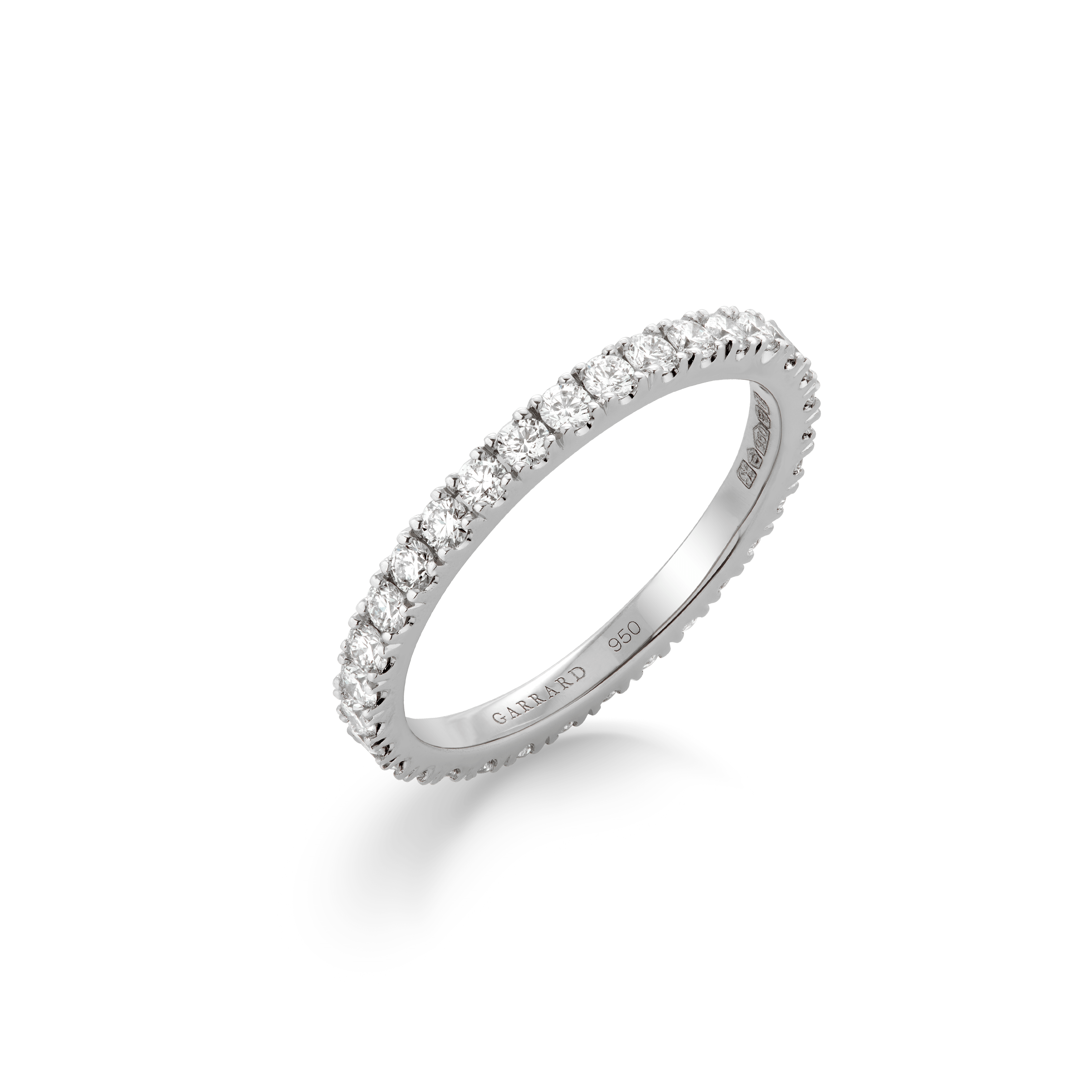 Castle Set Diamond Eternity Band in Platinum | 2mm