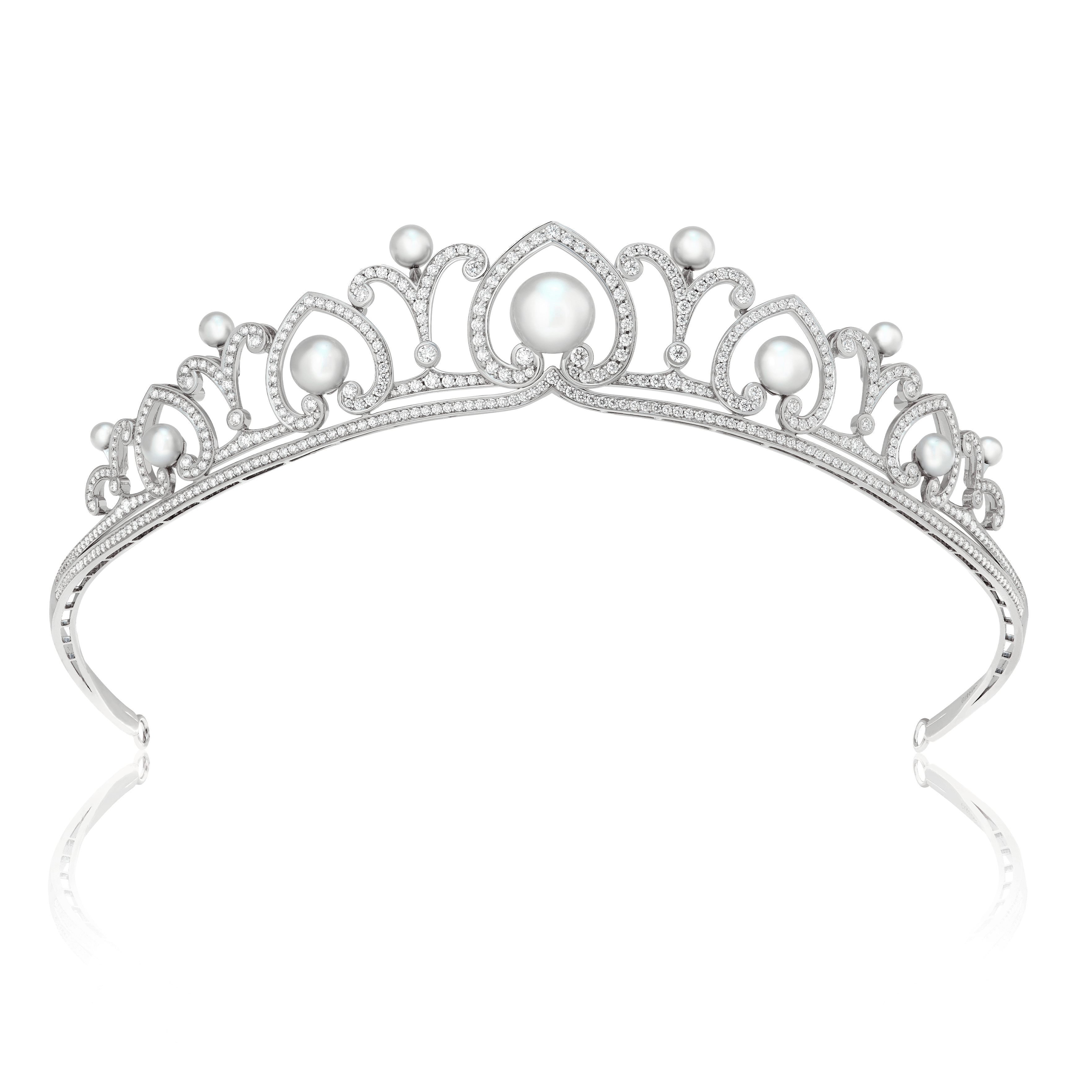 Catherine Pearl Tiara | In 18ct White Gold with Diamonds | Default Title