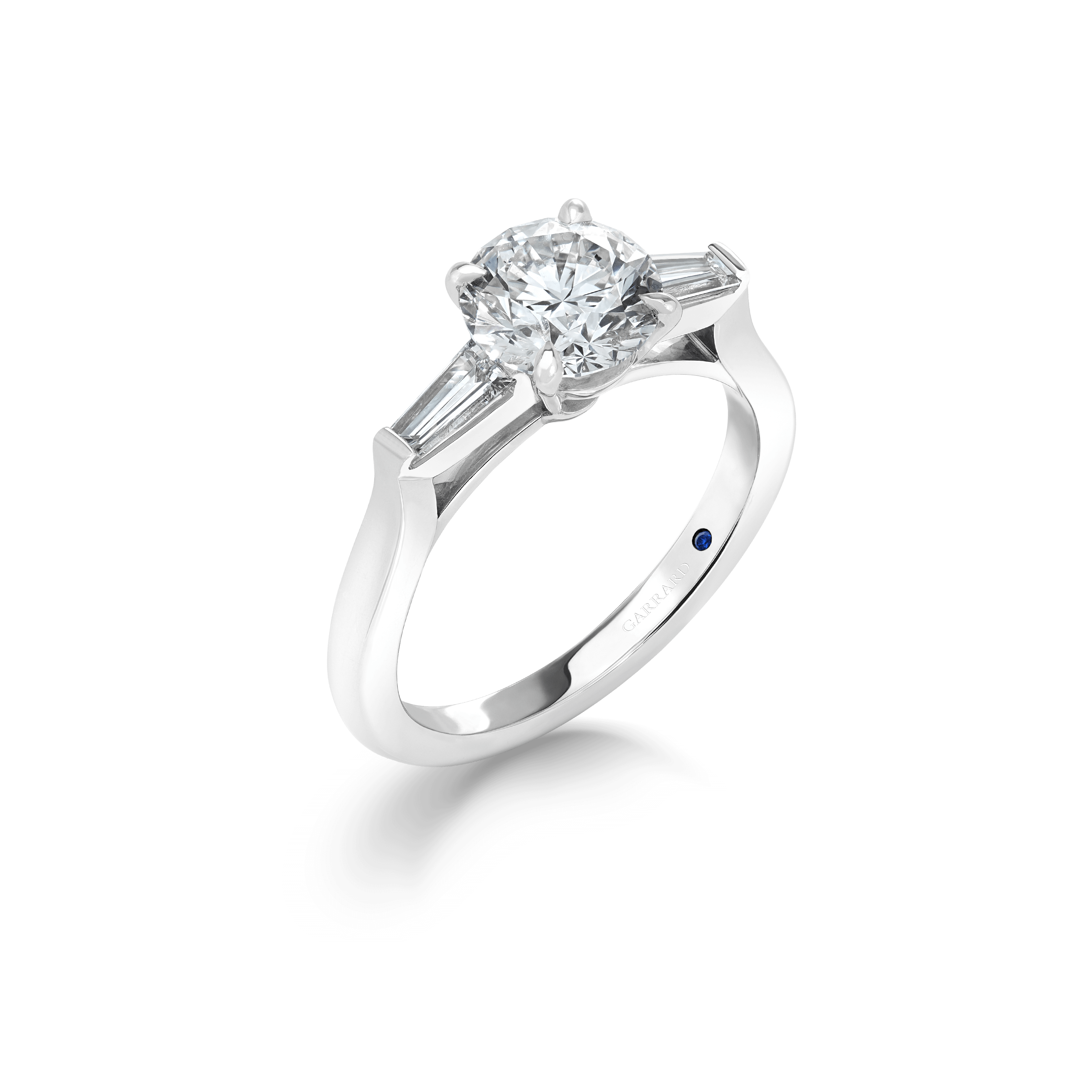 Charisma Round Brilliant Diamond Three Stone Engagement Ring | In Plat