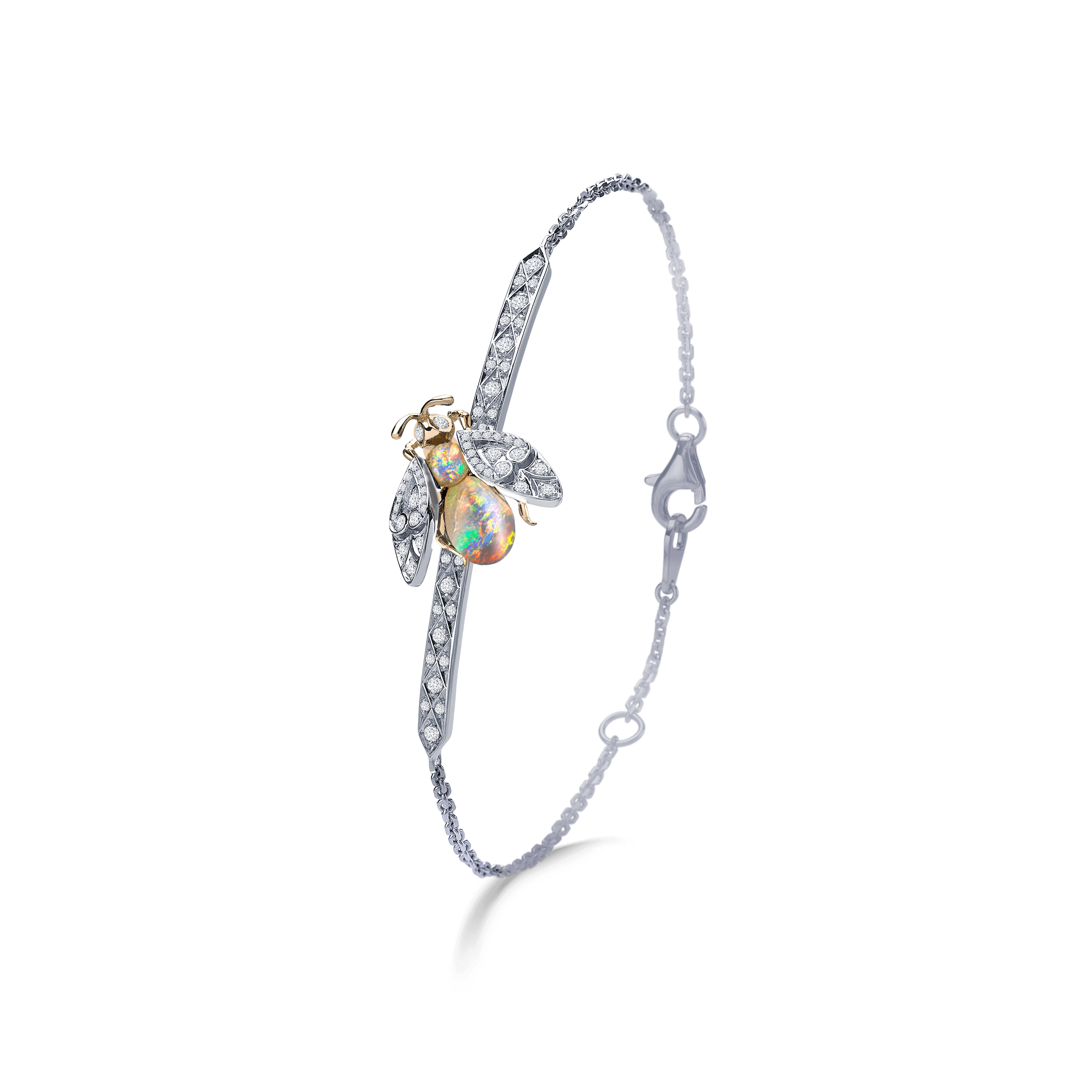 Enchanted Palace Bug Opal and Diamond Bracelet | In 18ct White Gold