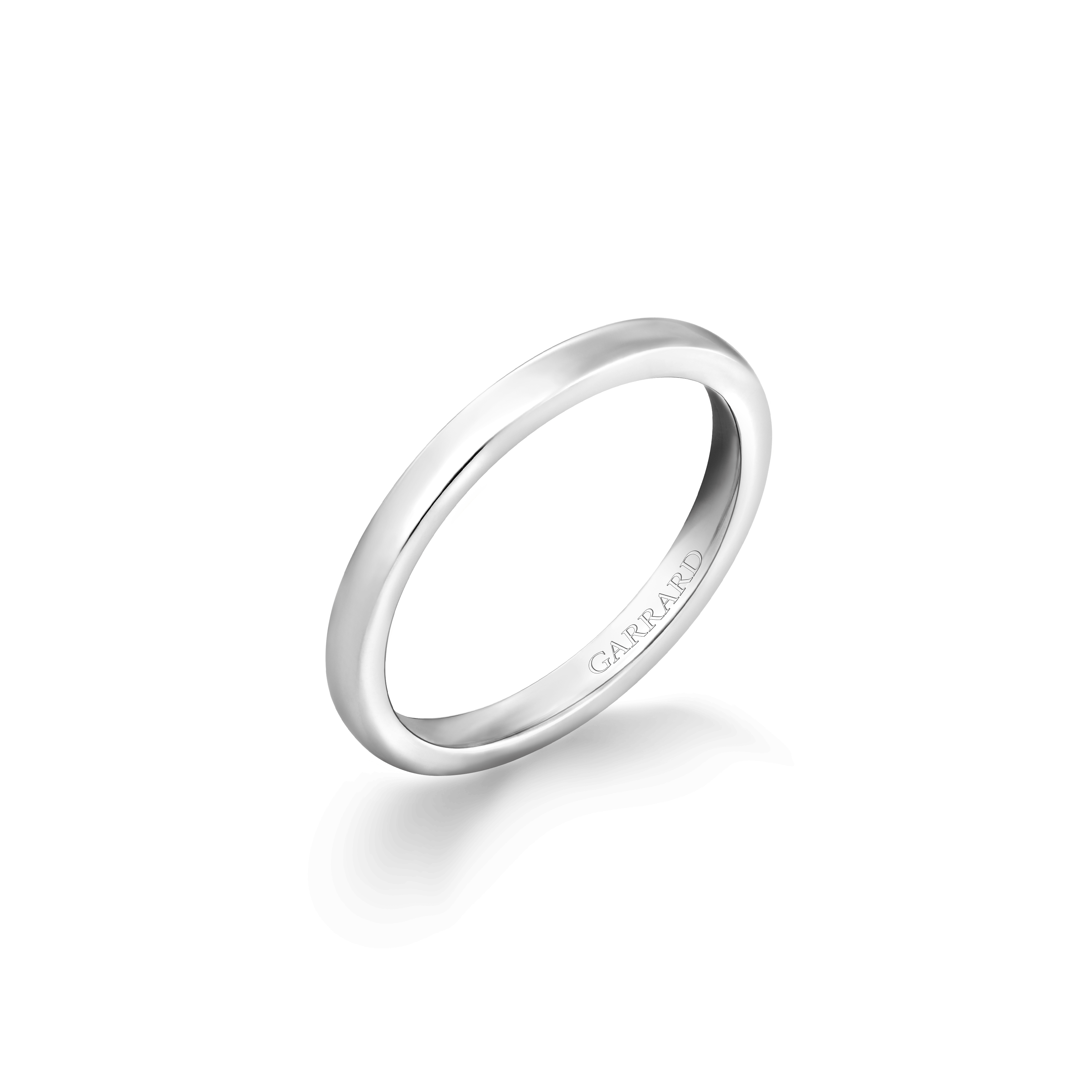 Flat Court Softened Edges Wedding Ring in Platinum | 2mm
