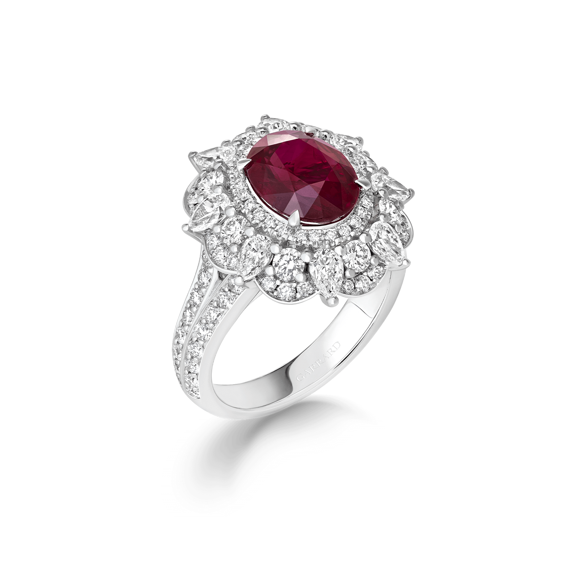 Jewelled Vault 3.02ct Oval Pigeon's Blood Ruby and Diamond High Jewell