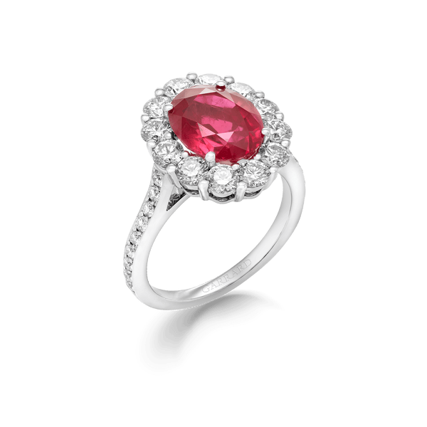 Jewelled Vault 5.05ct Oval Pigeon’s Blood Ruby and Diamond 1735 Ring