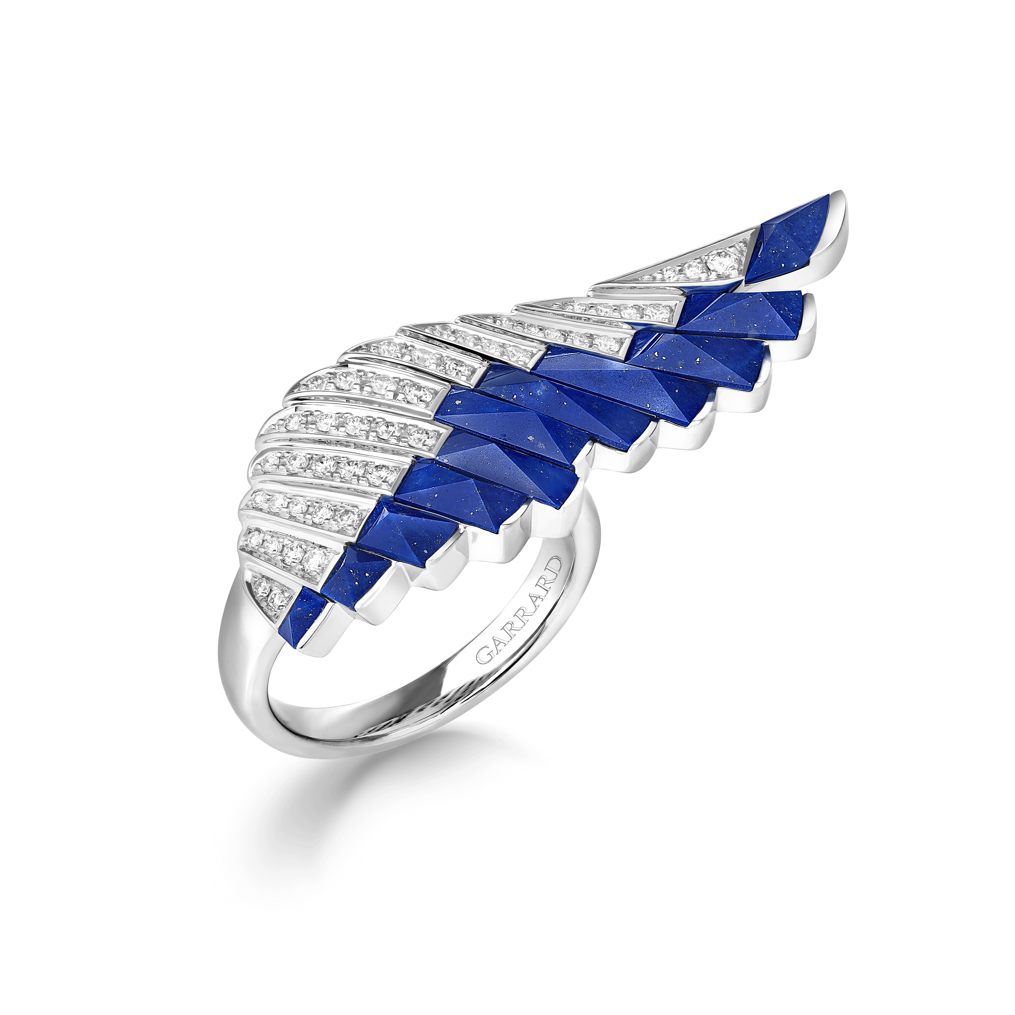 Wings Rising Lapis Lazuli and Diamond Ring | In 18ct White Gold