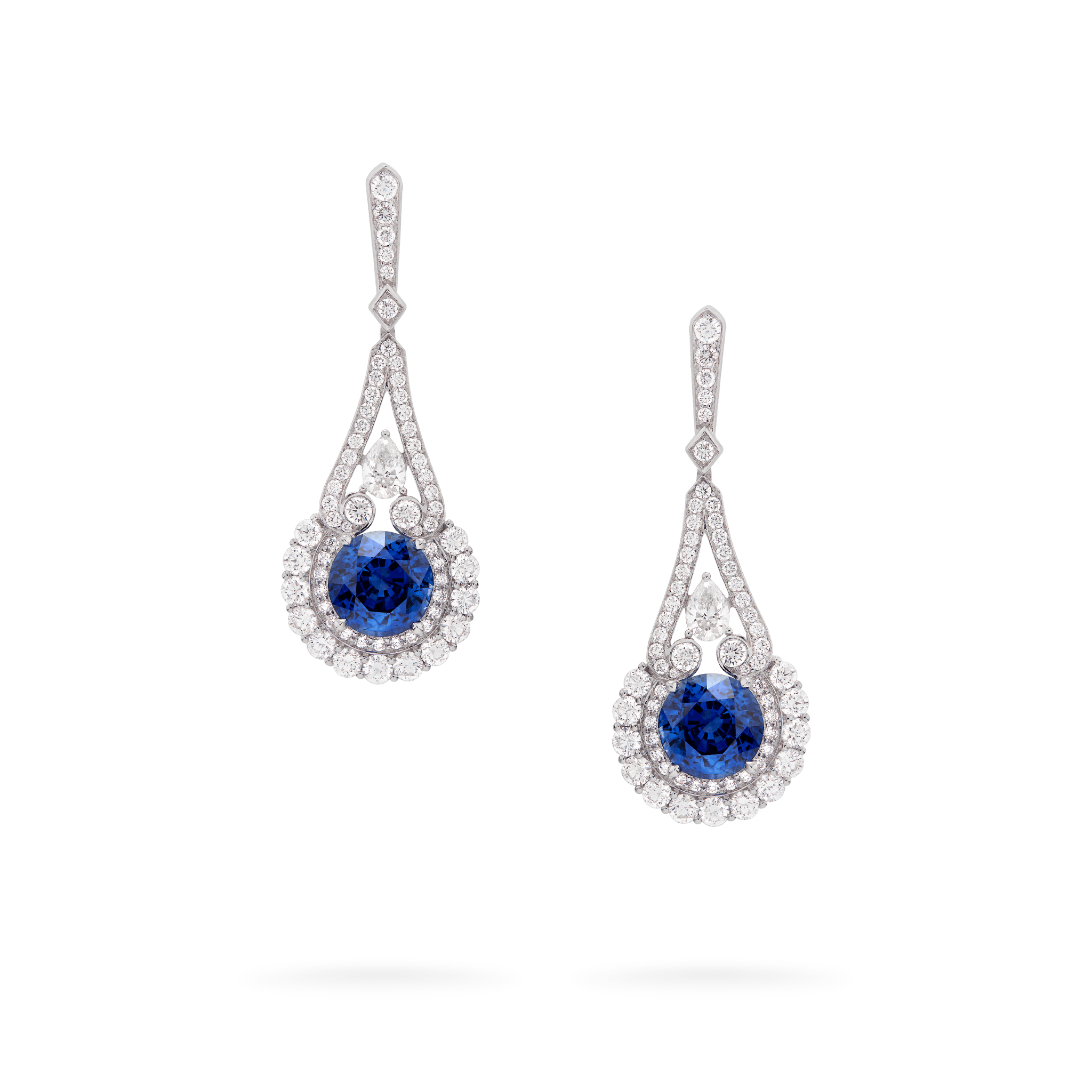 Jewelled Vault Round Sapphire and Diamond High Jewellery Earrings | In